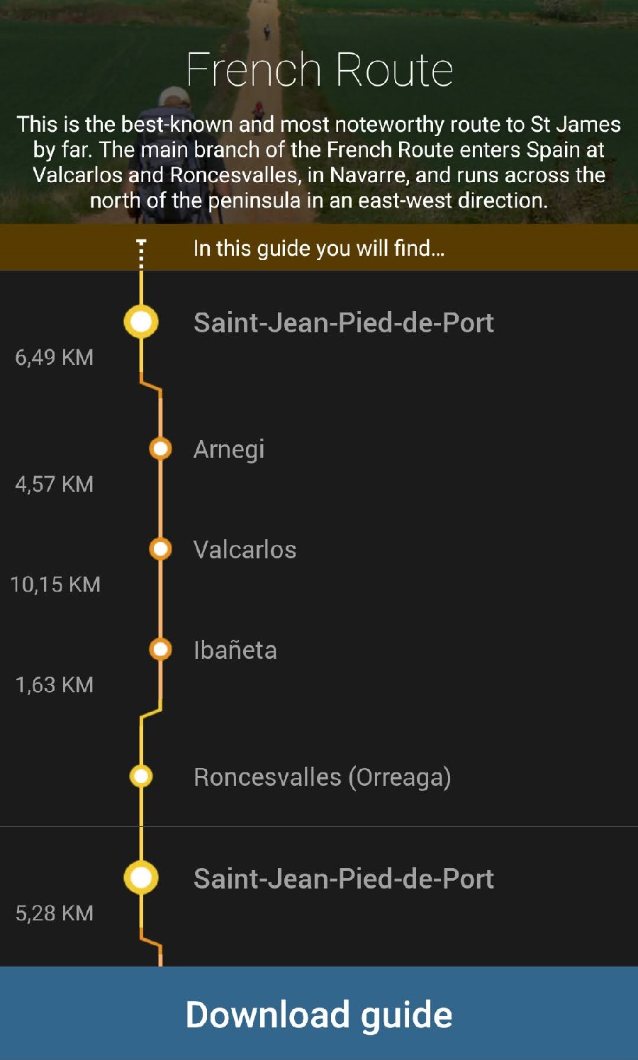 Camino Frances route map | Hike for Purpose